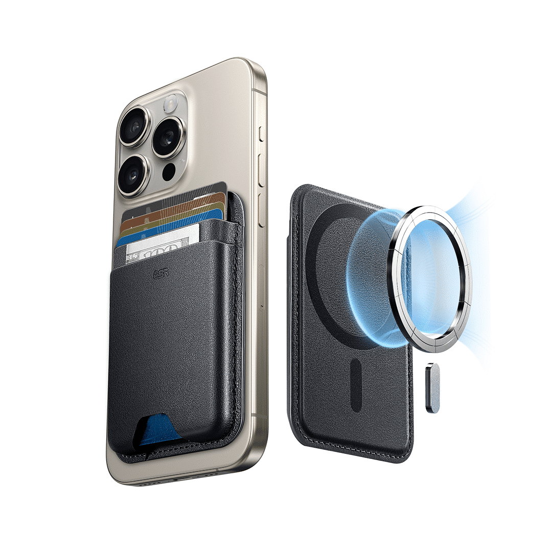 ESR Magnetic Wallet Boost (HaloLock)， Midnight Black - iCenter Iraq