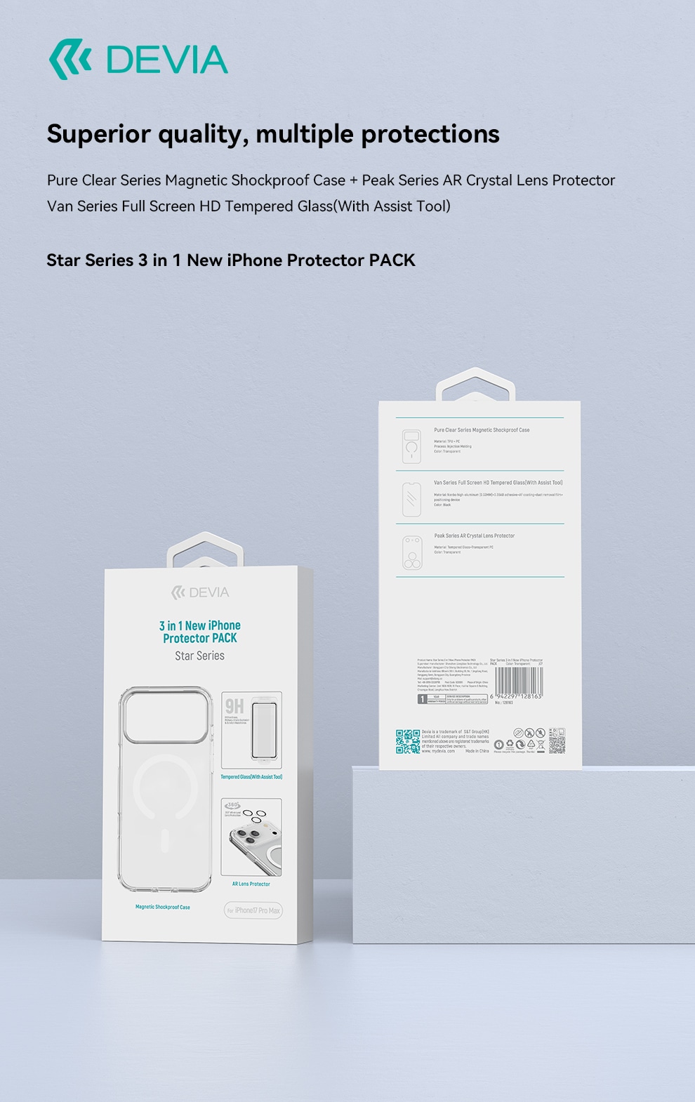 DEVIA Star Series 3 in 1 New iPhone Protector PACK - iPhone 17 Pro Max ...